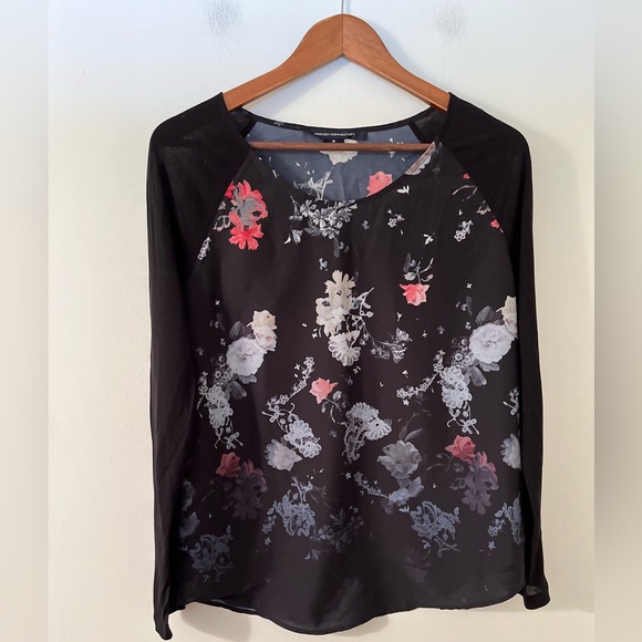 French Connection | Tops | French Connection Flower Scoop Neck Blouse ...